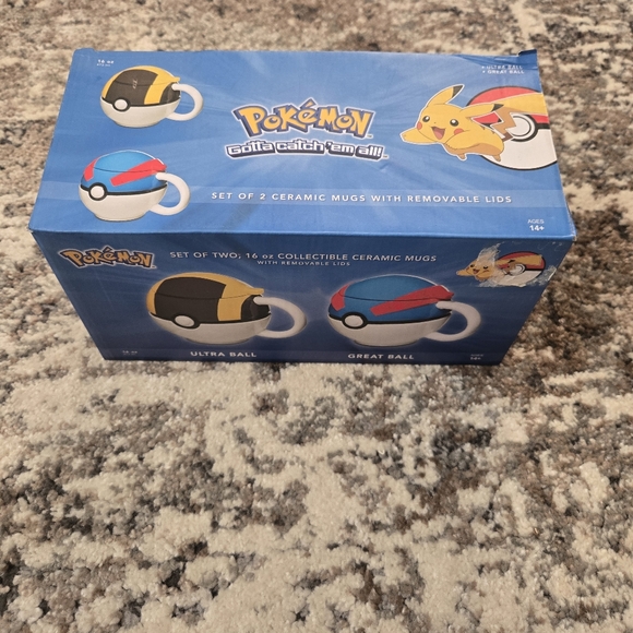 Pokemon | Dining | 2 Pokemon Pokeball Mug Ceramic Coffee Cup With Lid ...